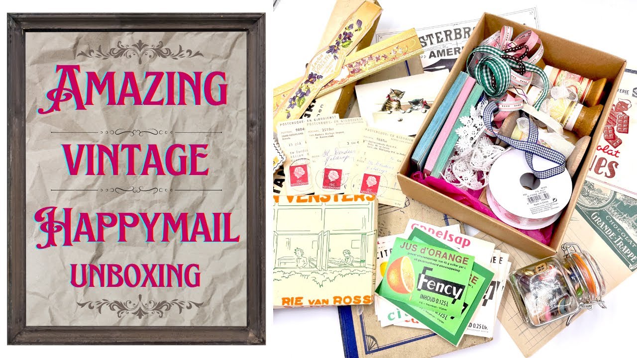 AMAZING VINTAGE- ANTIQUE HAPPYMAIL UNBOXING #happymail #craftsupplies # ...