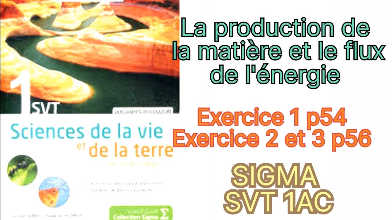 SIGMA SVT 1AC La production de la matière et flux de l'énergie P54 et ...