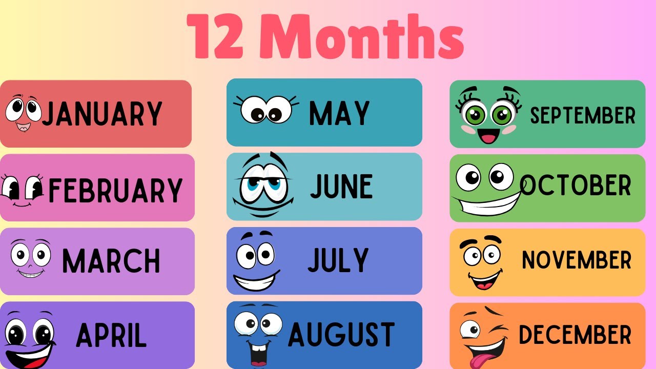 The 12 Months of the Year song for kids - YouTube