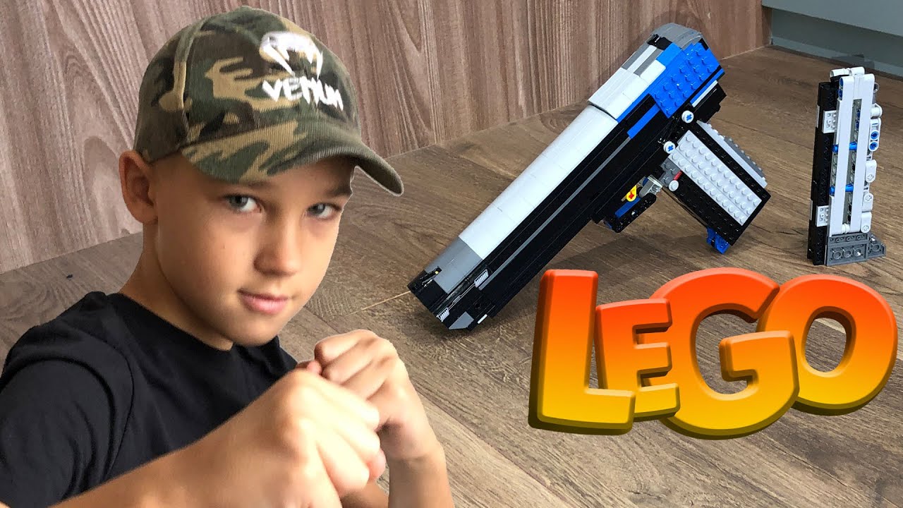 Working lego gun Desert Eagle handmade - YouTube