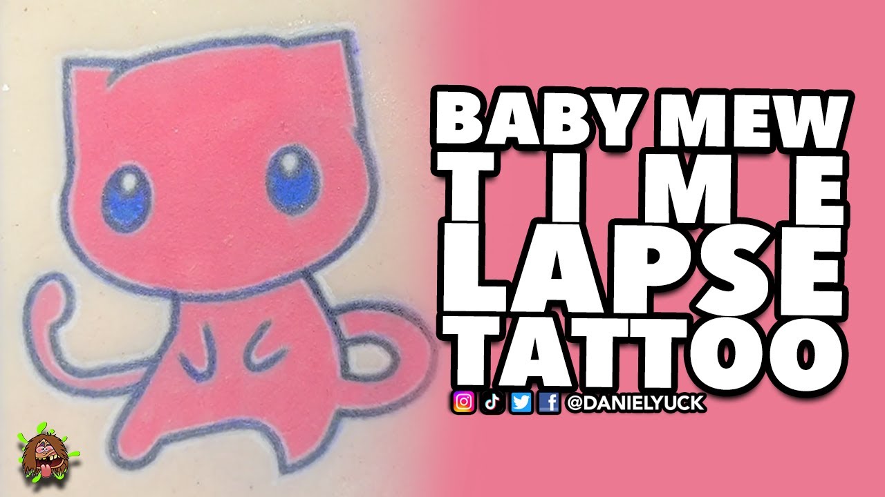 Baby Mew Timelapse Tattoo - YouTube