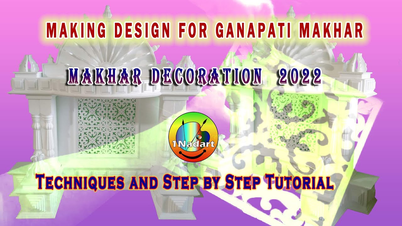Making design for Ganapati Makhar3. Background design for Makhar. step ...