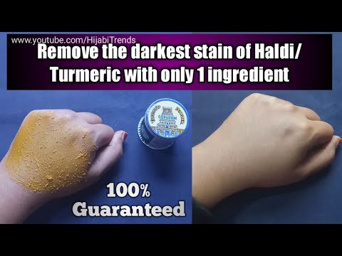 Awesome trick to remove the darkest stain of Turmeric from face using 1 ...