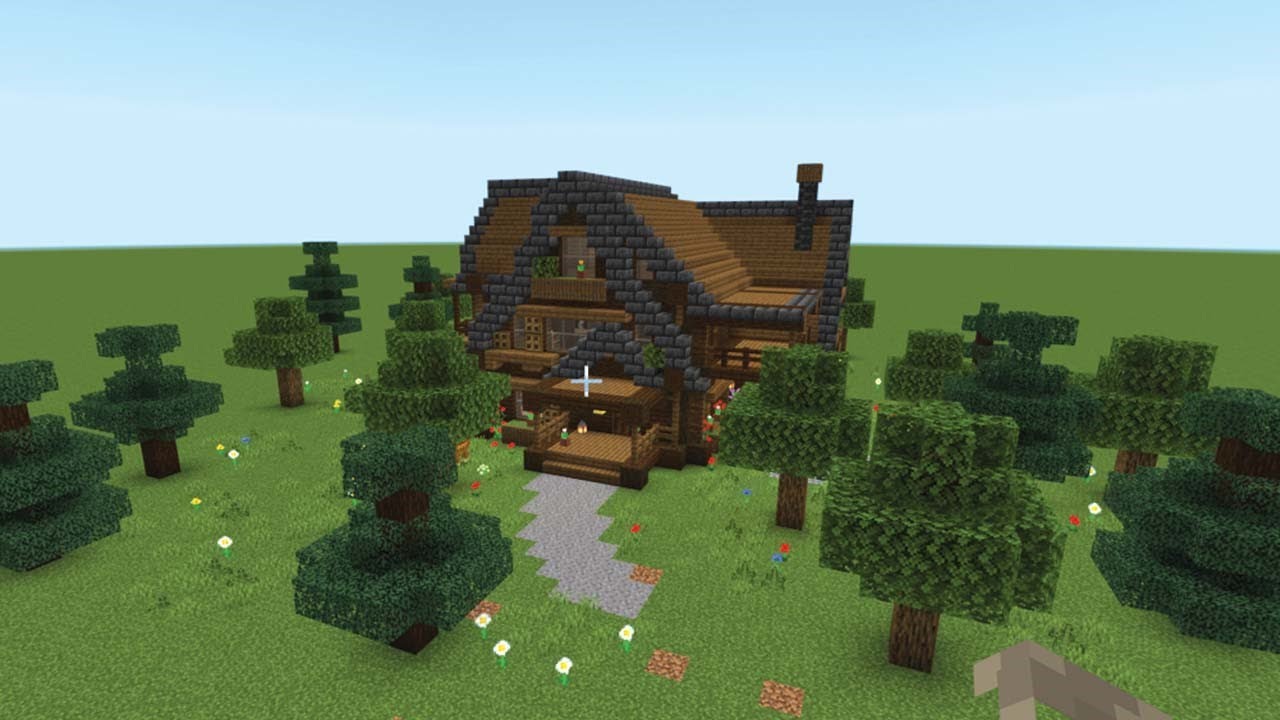 GRAND CHALET (tuto minecraft) - YouTube
