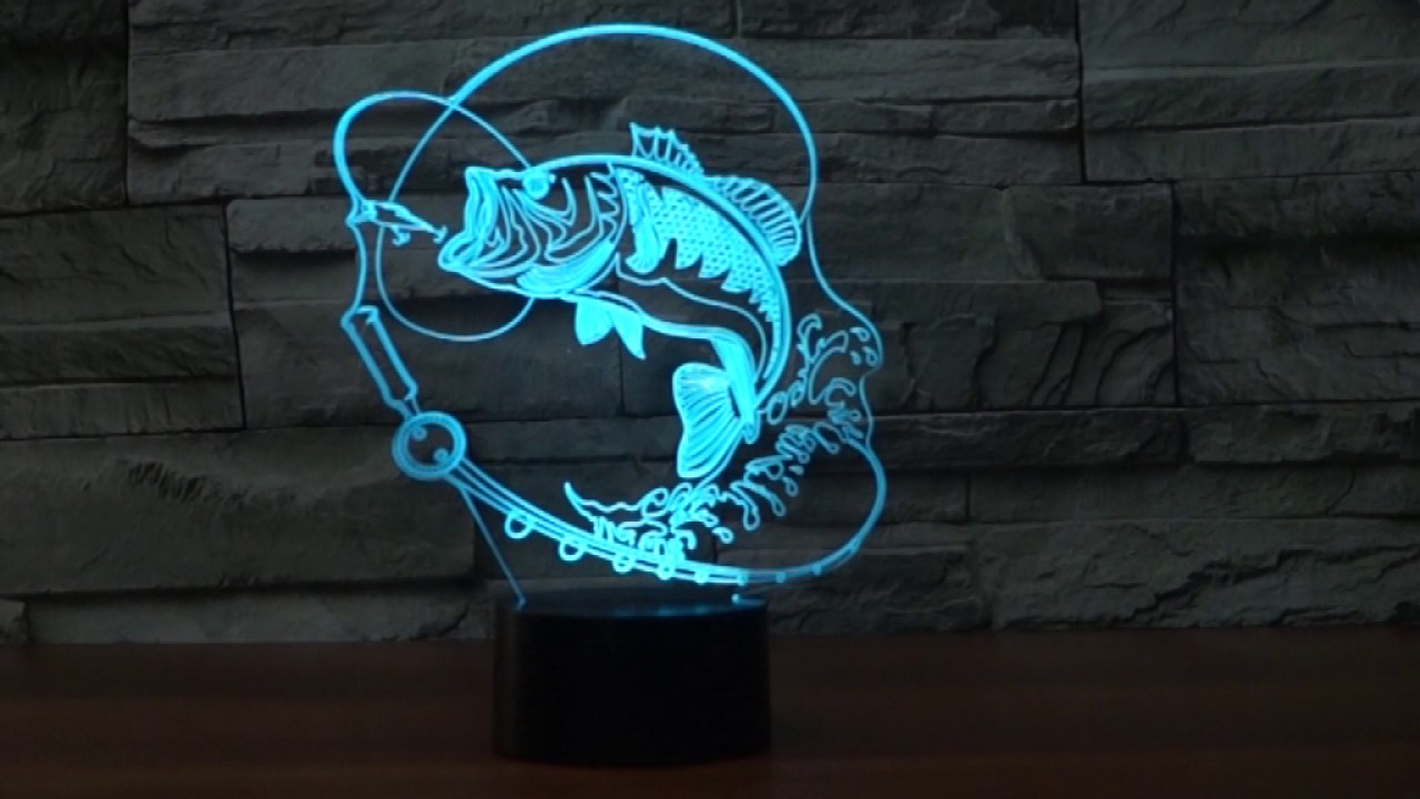 3D LED Fish Lamp - YouTube