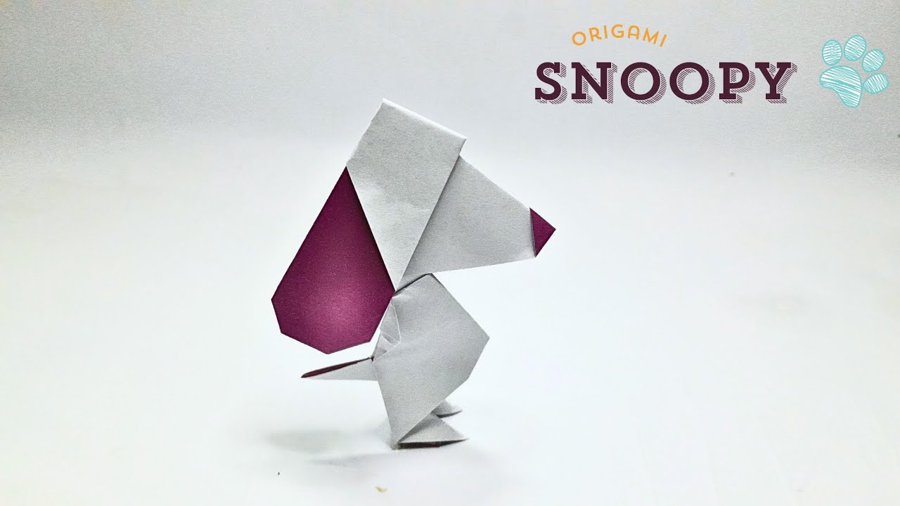 Origami Snoopy | Membuat Karakter Kartun Snoopy Dari Kertas Origami ...