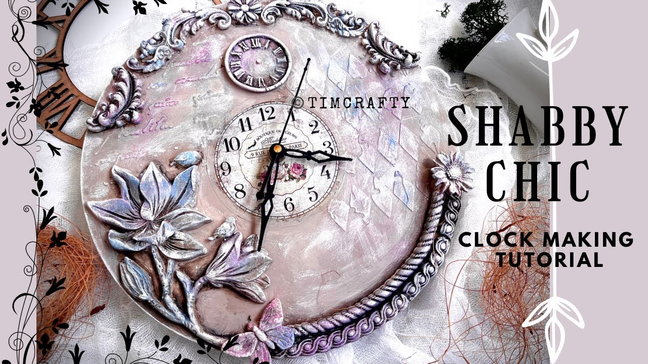 Shabby chic wall clock #shabbychicstyle - YouTube