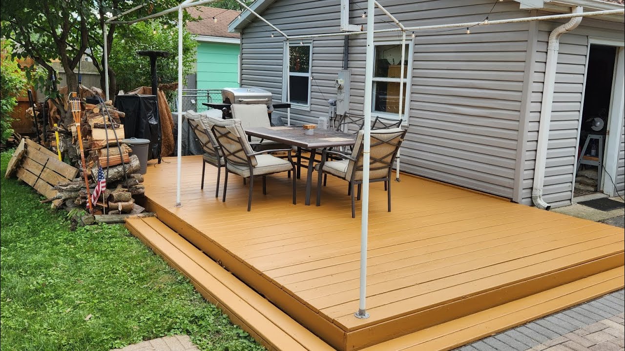 Using Cabot Frontier Solid Stain On My Deck - YouTube