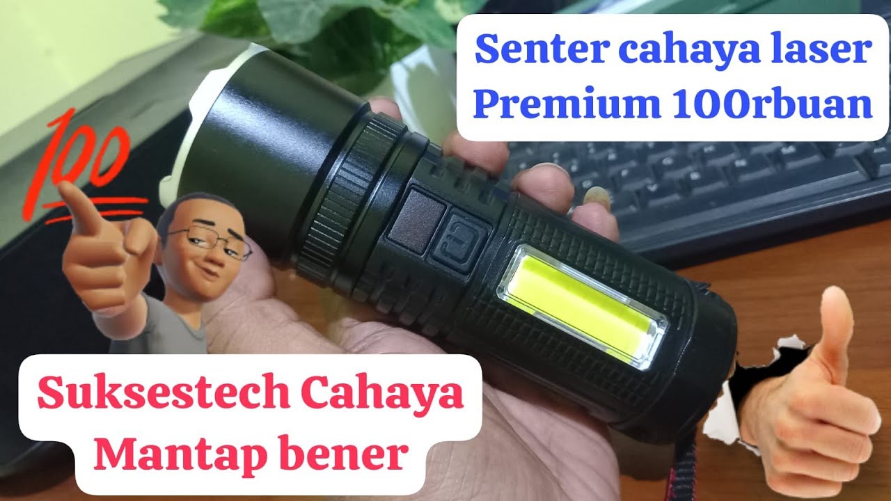 Senter laser premium Harga 100ribu || suksestech QS-56 super terang ...