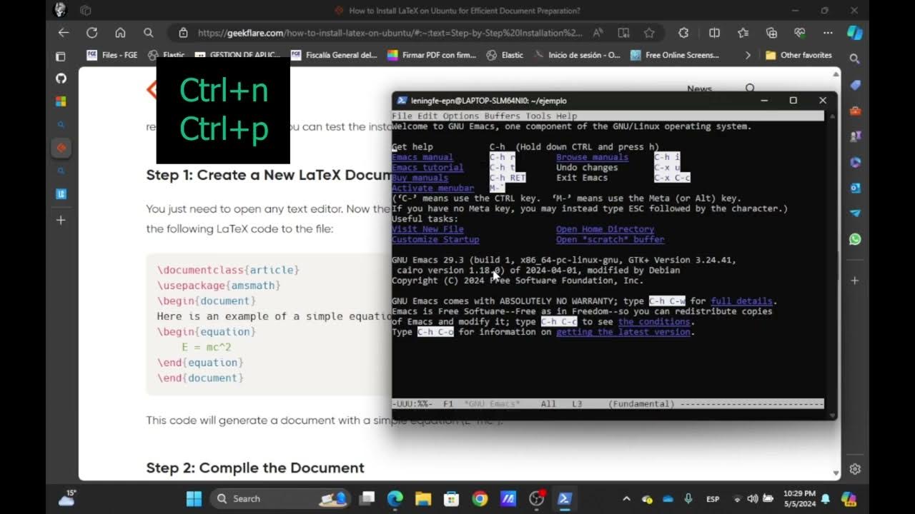 Instalación Configuración De Emacs Y Latex - Youtube
