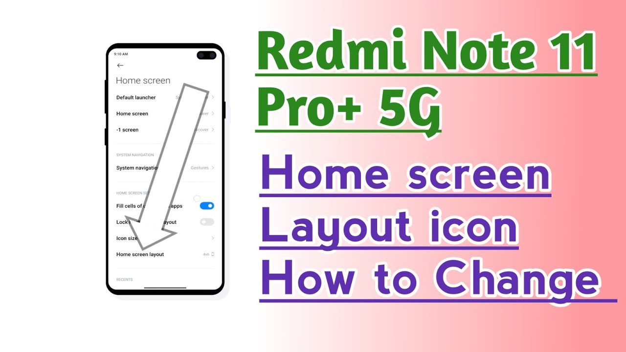 Redmi Note 11 Pro+ 5G Home Screen layout icon How to Change - YouTube