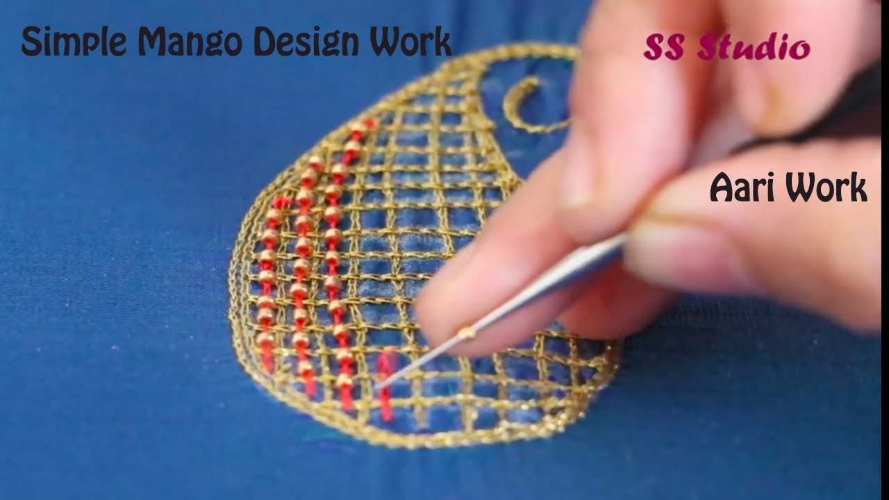Simple Mango Design | English Subtitle |Aari Work | Online Classes |SS ...