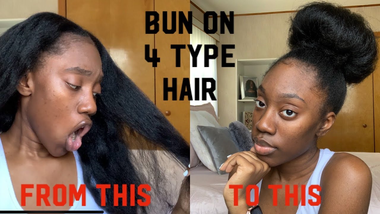 Natural Bun | 4B Hair Type - YouTube