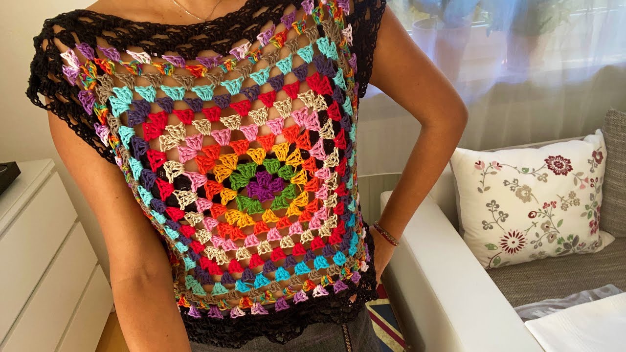 😍punto Del Sweater Paz Hecho Solo Con Granny Square Por Maricita Youtube