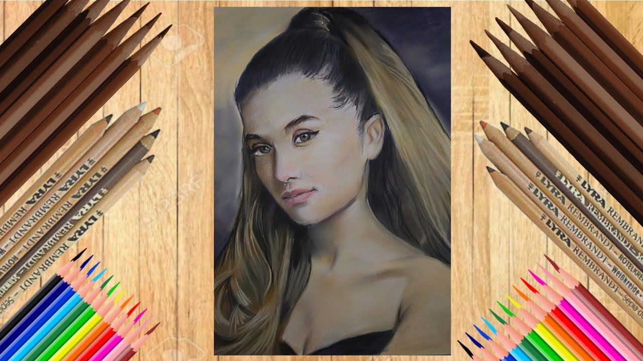 Ariana Grande drawing tutorial [ PORTRAIT PAINTING USING PASTEL PENCIL ...