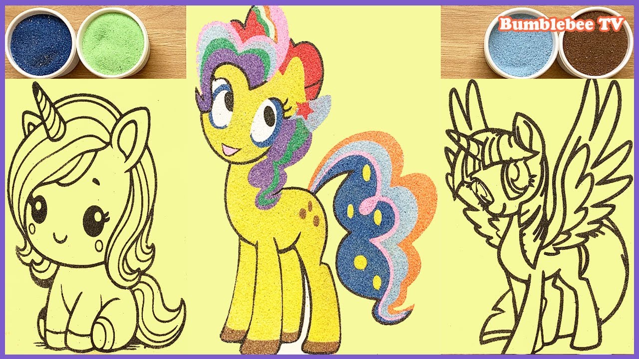 Painting, drawing beautiful pony sand art/poney art/Cute ponny/Art ...