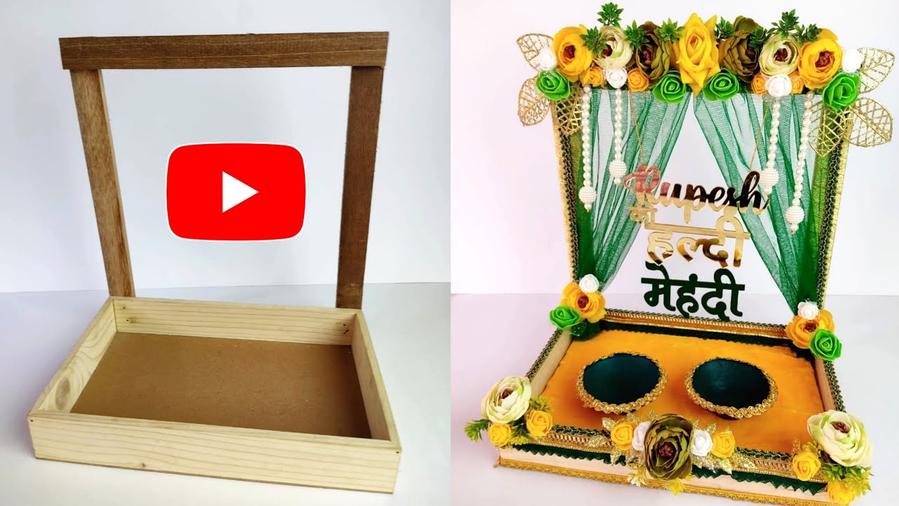 How to make Haldi Mehndi Platter at Home? | DIY Haldi Mehandi Platter ...