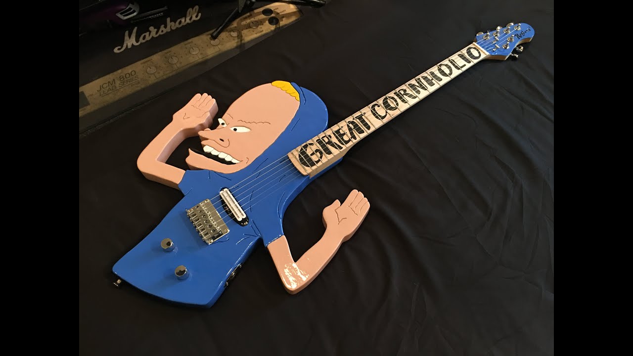 How I Created a Home-Made "Great Cornholio" Shaped Electric Guitar ...