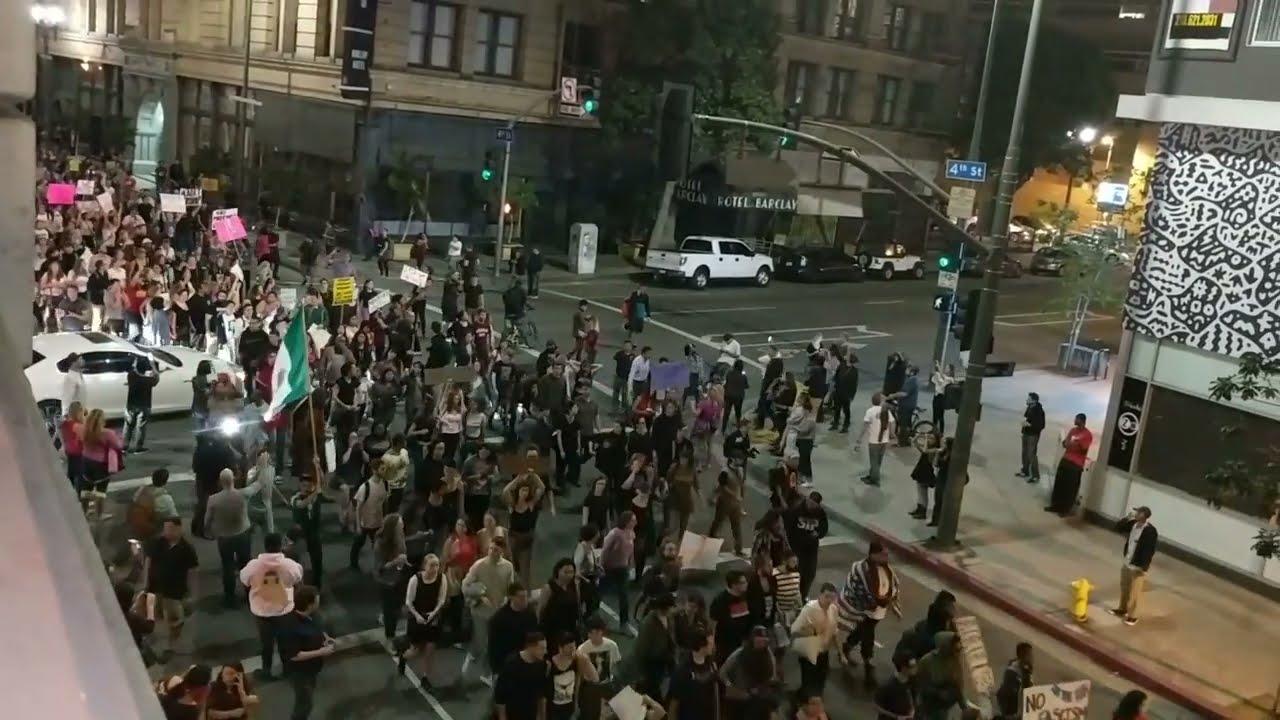 Downtown LA (DTLA) Trump election protest - YouTube