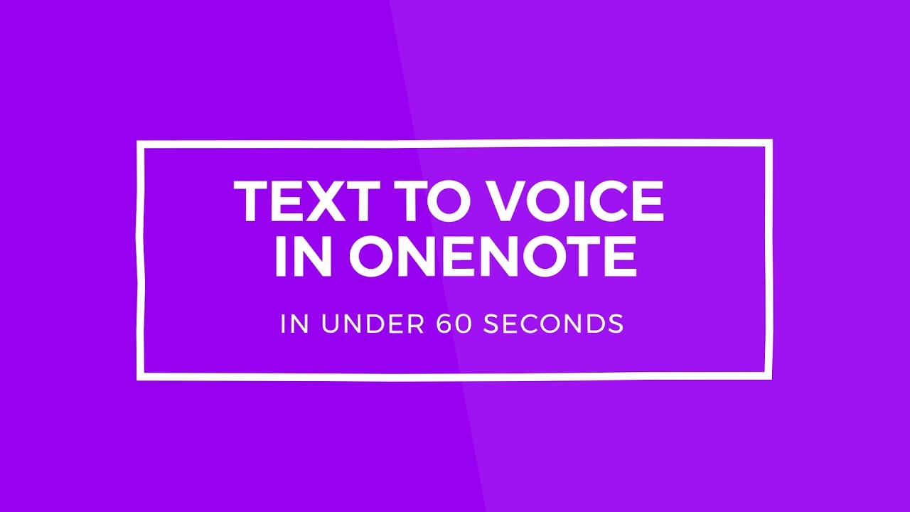 Text to Voice in OneNote (In Under 60 Seconds) - YouTube