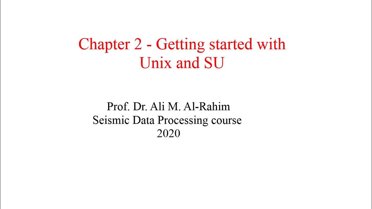 ch2 Getting started with Unix and SU - YouTube