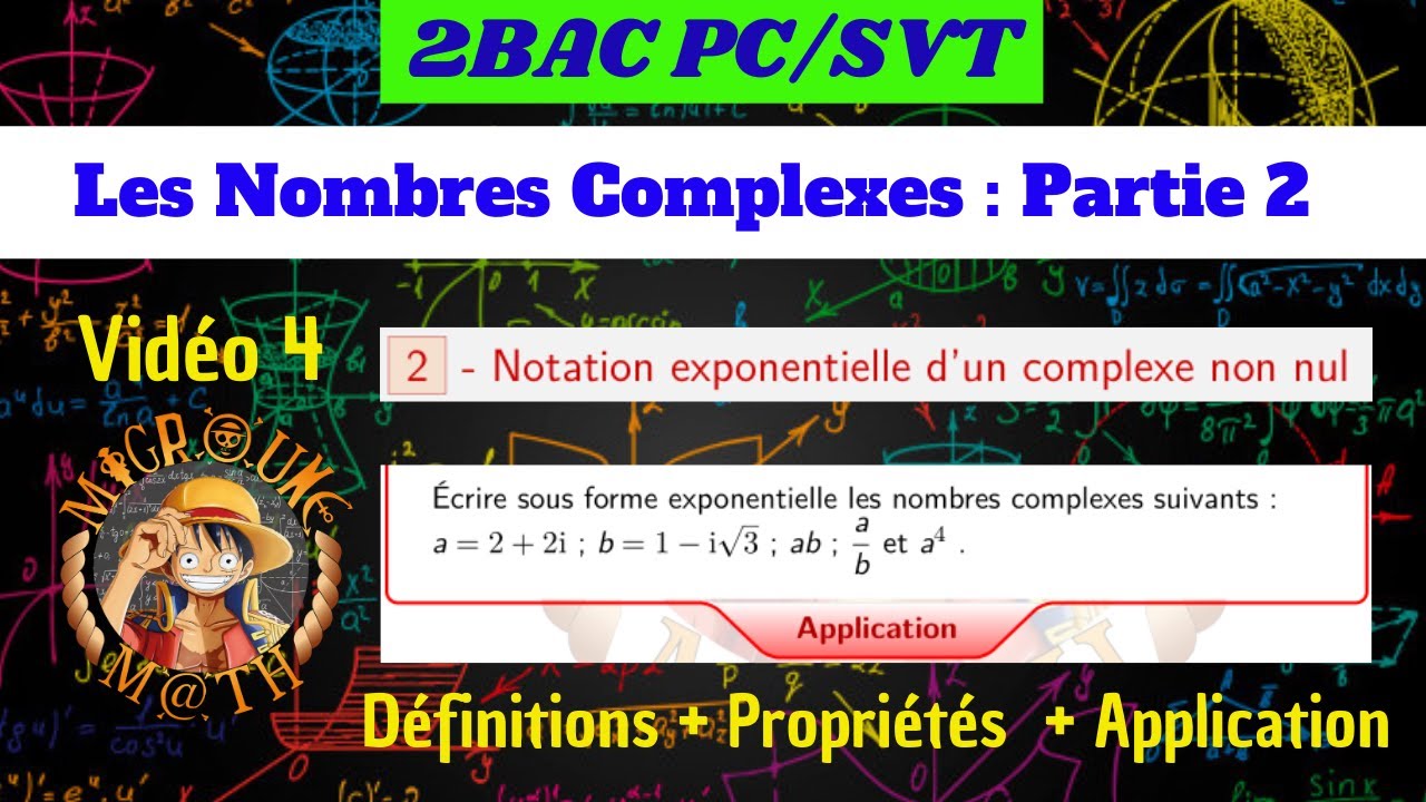 Notation exponentielle d’un complexe non nul — Nombres Complexes — 2BAC PC/SVT - YouTube
