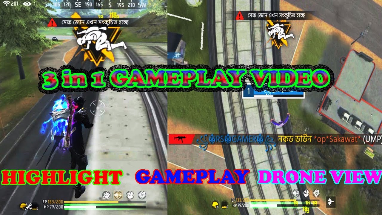 Free Fire 3 in 1 Gameplay Video Highlight, Gameplay and Drone View ...
