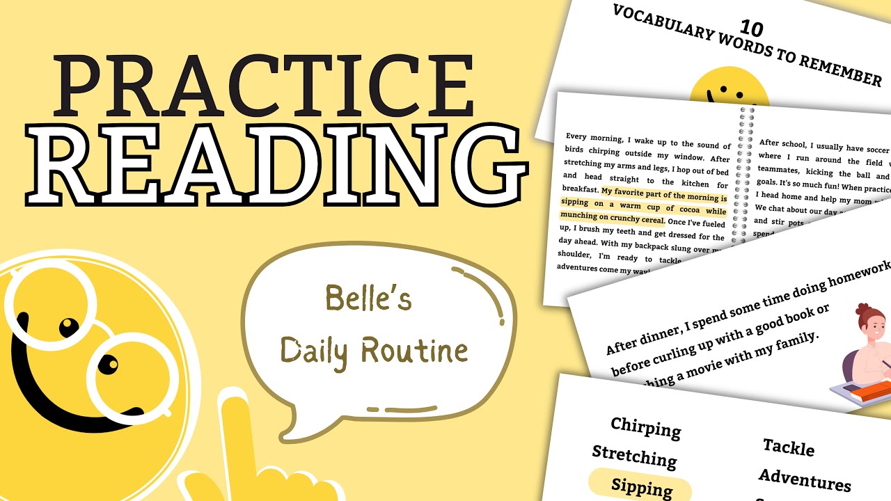 Practice Reading: Belle's Daily Routine - YouTube