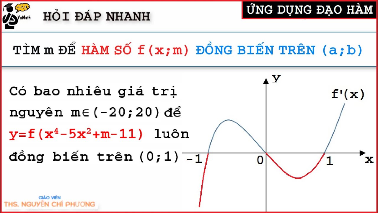 Tìm m để hàm số f(x;m) đồng biến trên (a;b) | Ứng dụng dạo hàm nâng cao ...