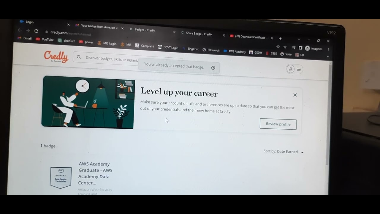 AWS Certificate download from Credly - YouTube