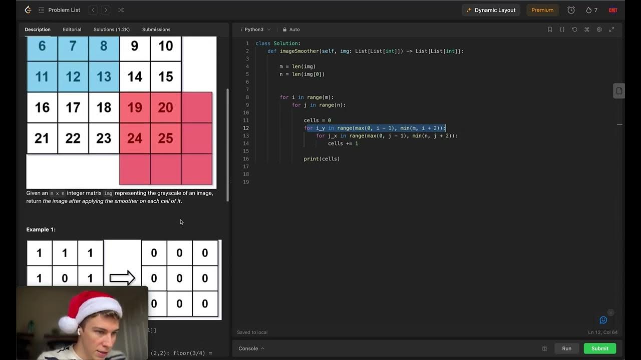 Image Smoother | 661 Leetcode | Python3 - YouTube