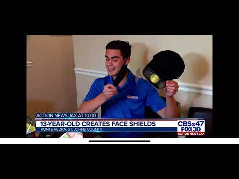 13yo Boy Invented Face Shield Solution