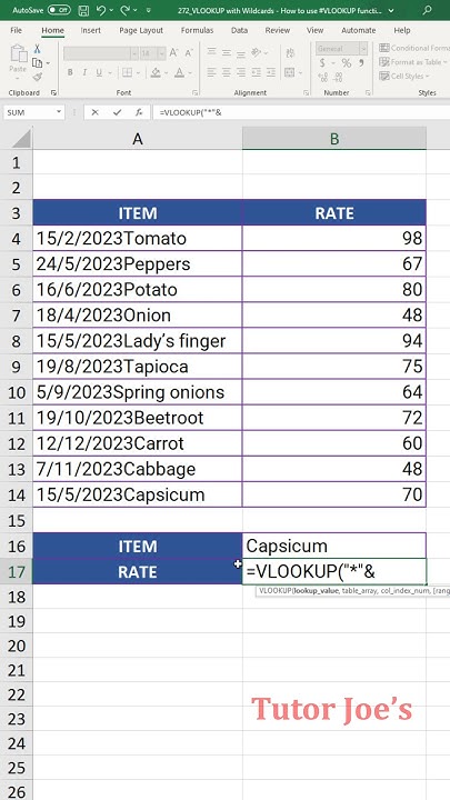 Excel VLOOKUP Function: Effortlessly Retrieve Data Based on Criteria | Tutor Joes - YouTube