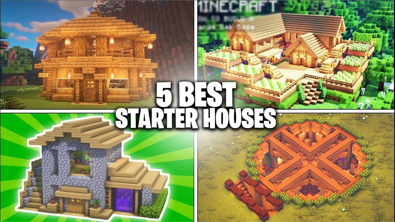5 BEST Minecraft Starter Houses for Survival! Easy Starter Houses - YouTube
