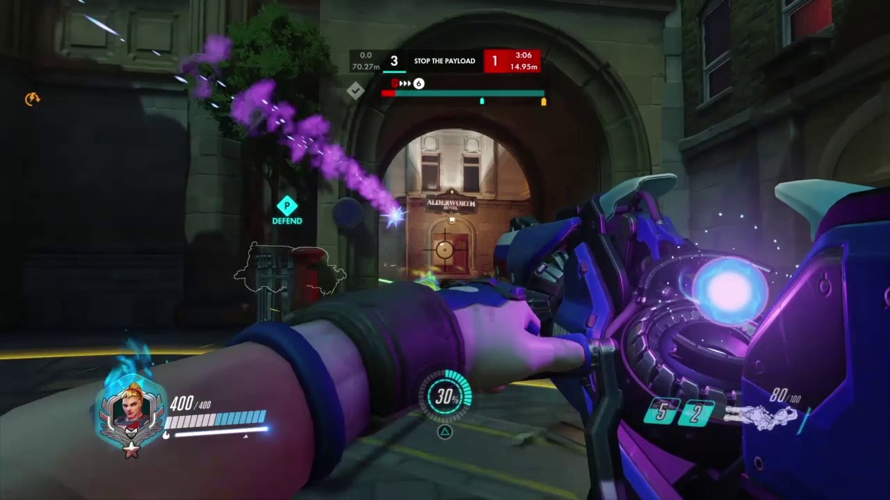Overwatch Zarya defense Gameplay - YouTube