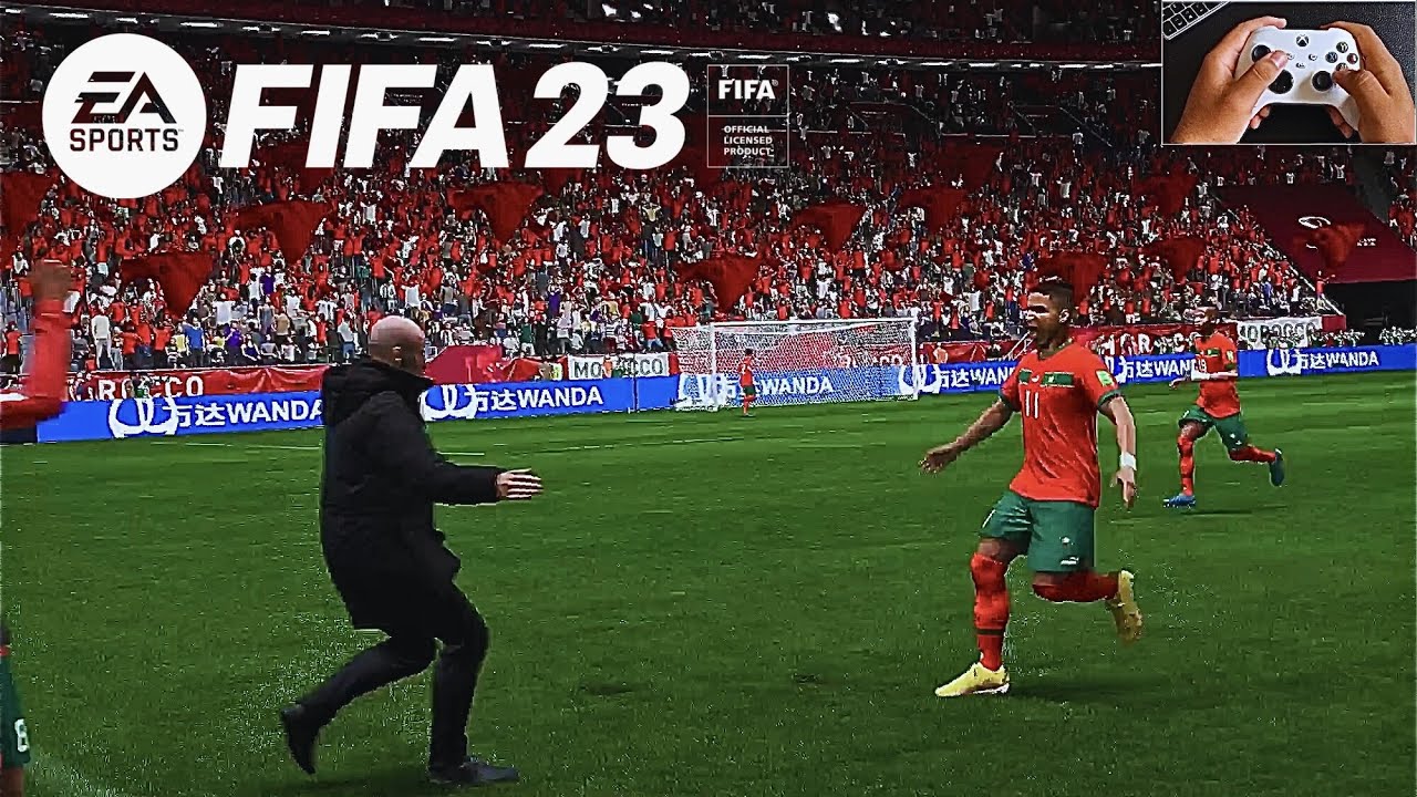 Fifa23 | morocco vs germany | ثمن نهائي كأس العالم قطر - YouTube