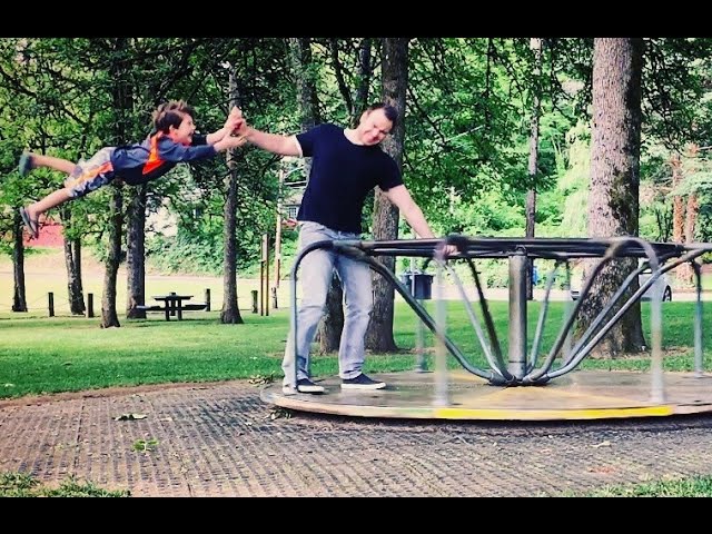 Getting Pushed Off Of The Merry Go Round Merry Go Round Driven By Hand