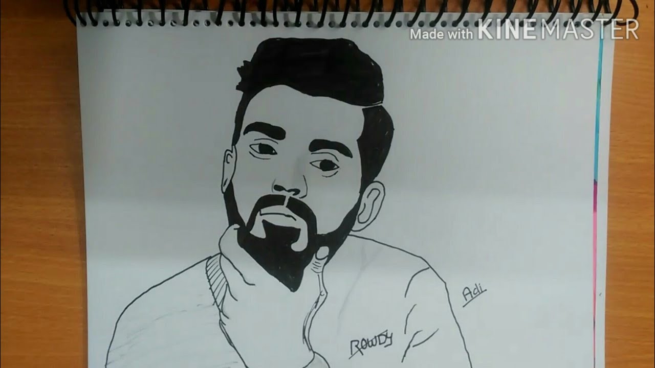 Drawing of kl Rahul - YouTube