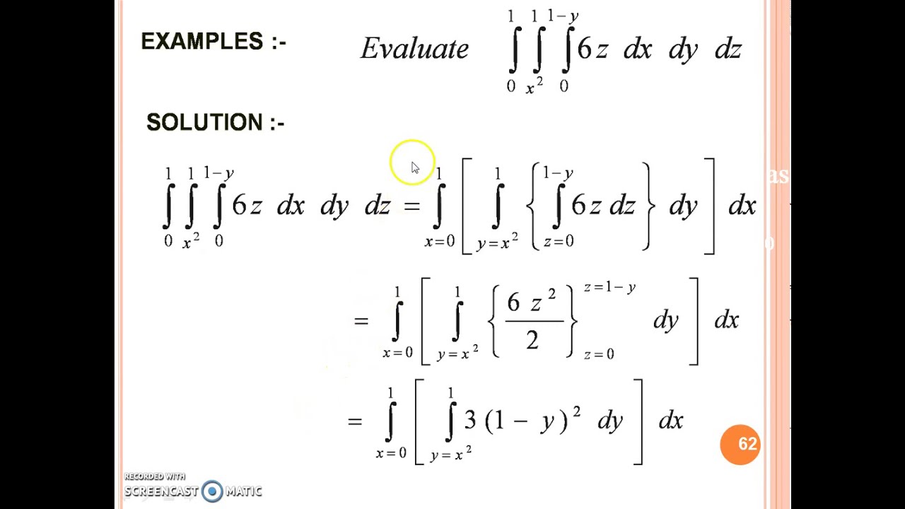 Lecture No. 6 Multiple Integral || Triple Integral with Examples - YouTube