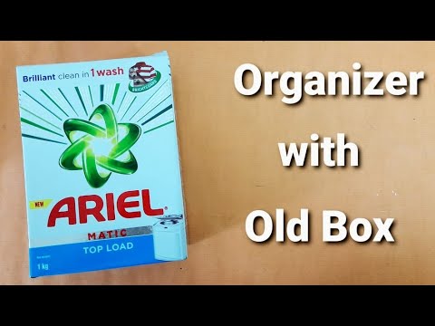 Organizer with old washing powder box - YouTube
