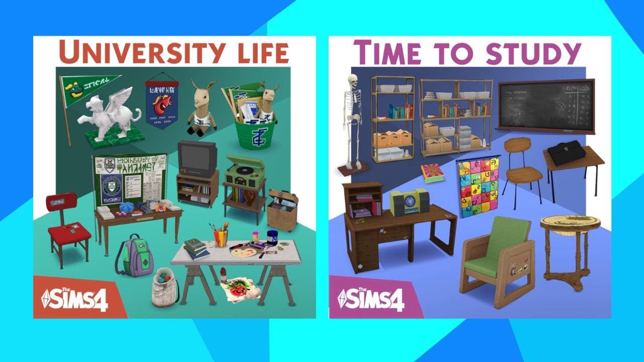 Sims 4 High School CC PACKS! 😎 Muebles maxis match para construir tu ...