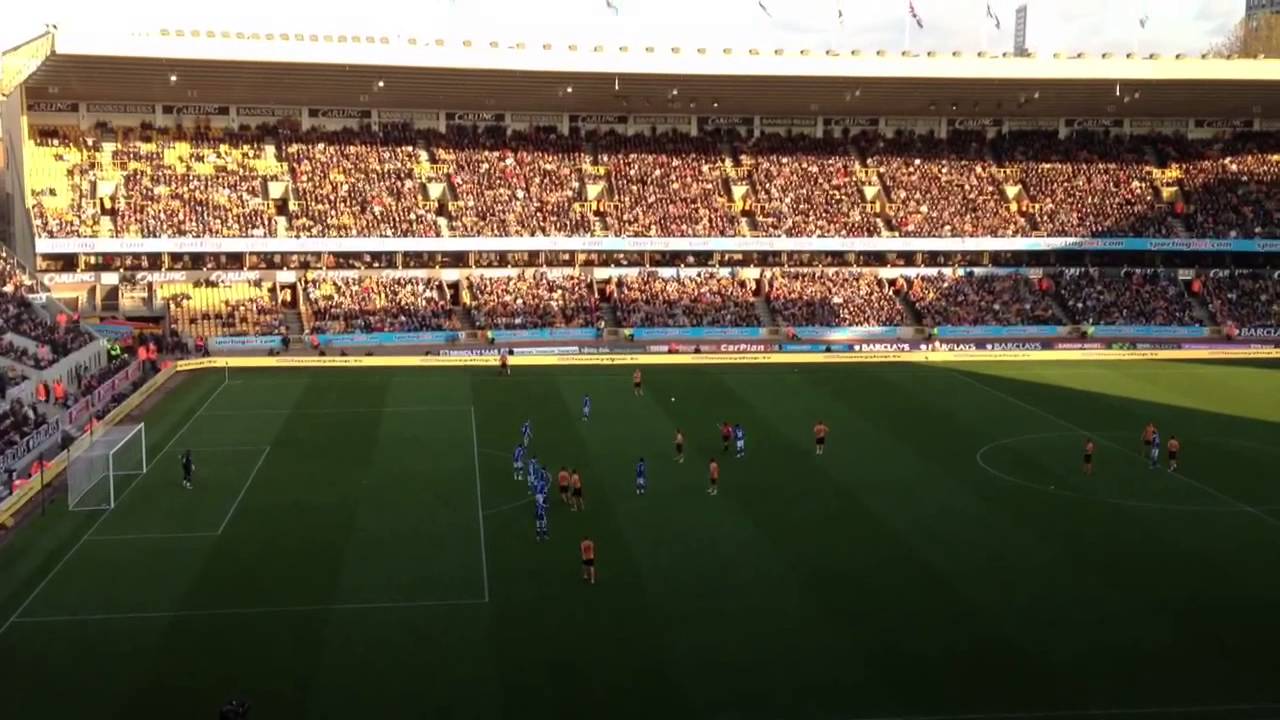 Wolves free kick vs Wigan - YouTube