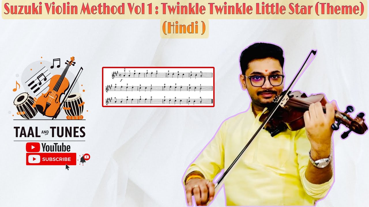 Twinkle Twinkle little star (Theme) : Suzuki Violin Method vol 1 - YouTube