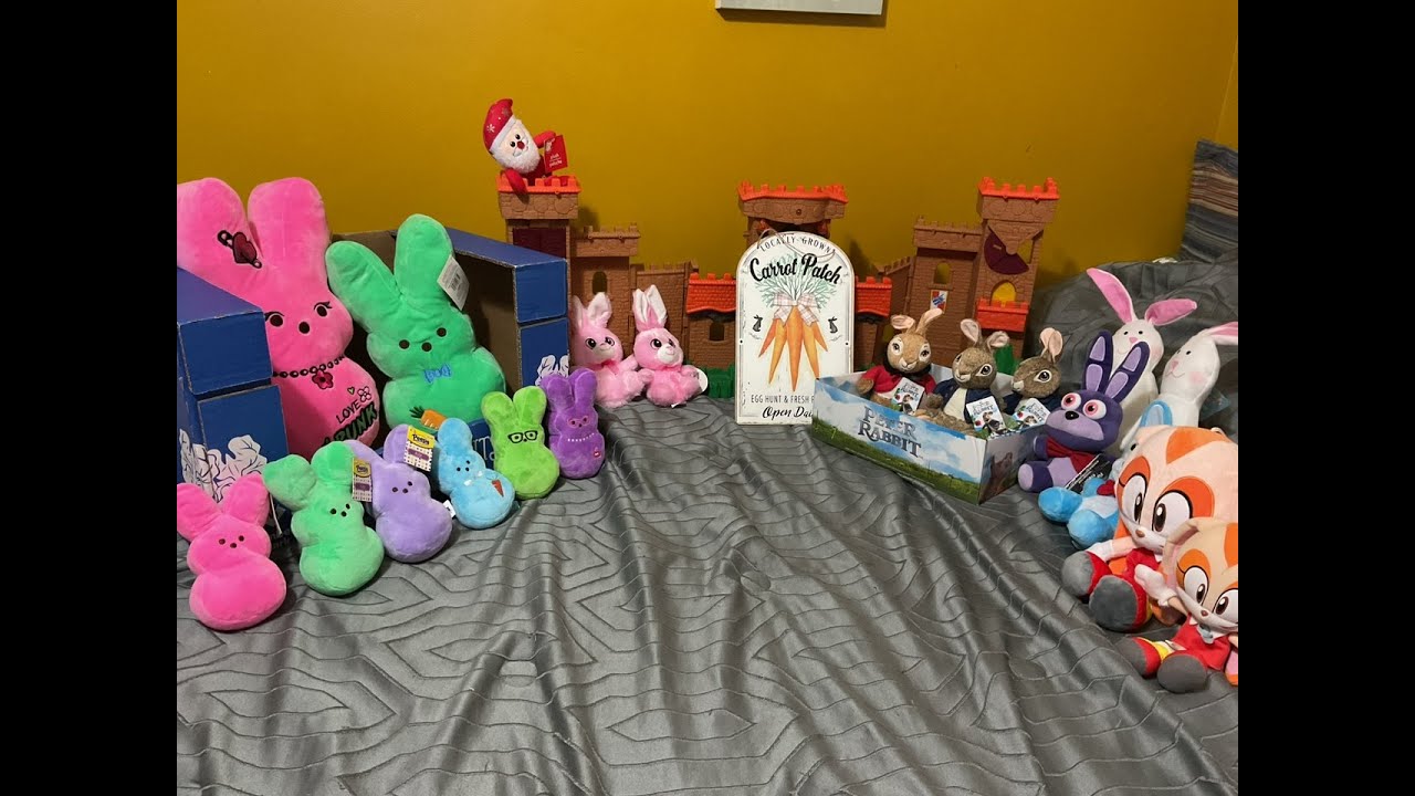 Peeps rabbit family. Grandma rabbit goes wild - YouTube