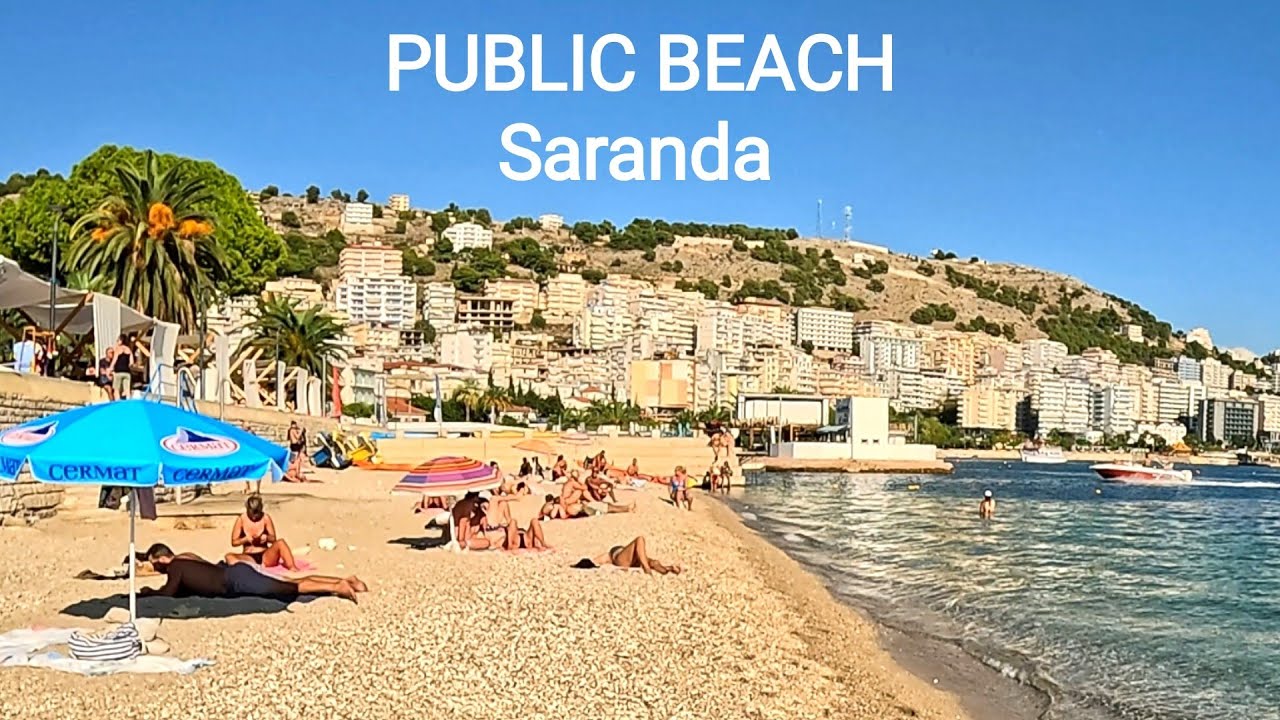 4K 50fps, free public beach Saranda, Albania, beaches in Albania. - YouTube