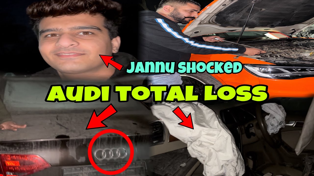 @Motovloggerjannustunts SHOCKED🤬AUDI TOTAL LOSS LELO ₹12 LAKH ME🥵 ...
