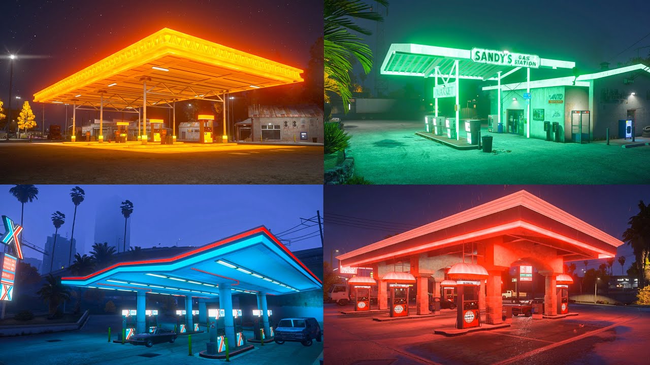 GTA 5 NEON GAS STATION MOD GAMEPLAY + INSTALLATION - GTA V RAY FUSION ...