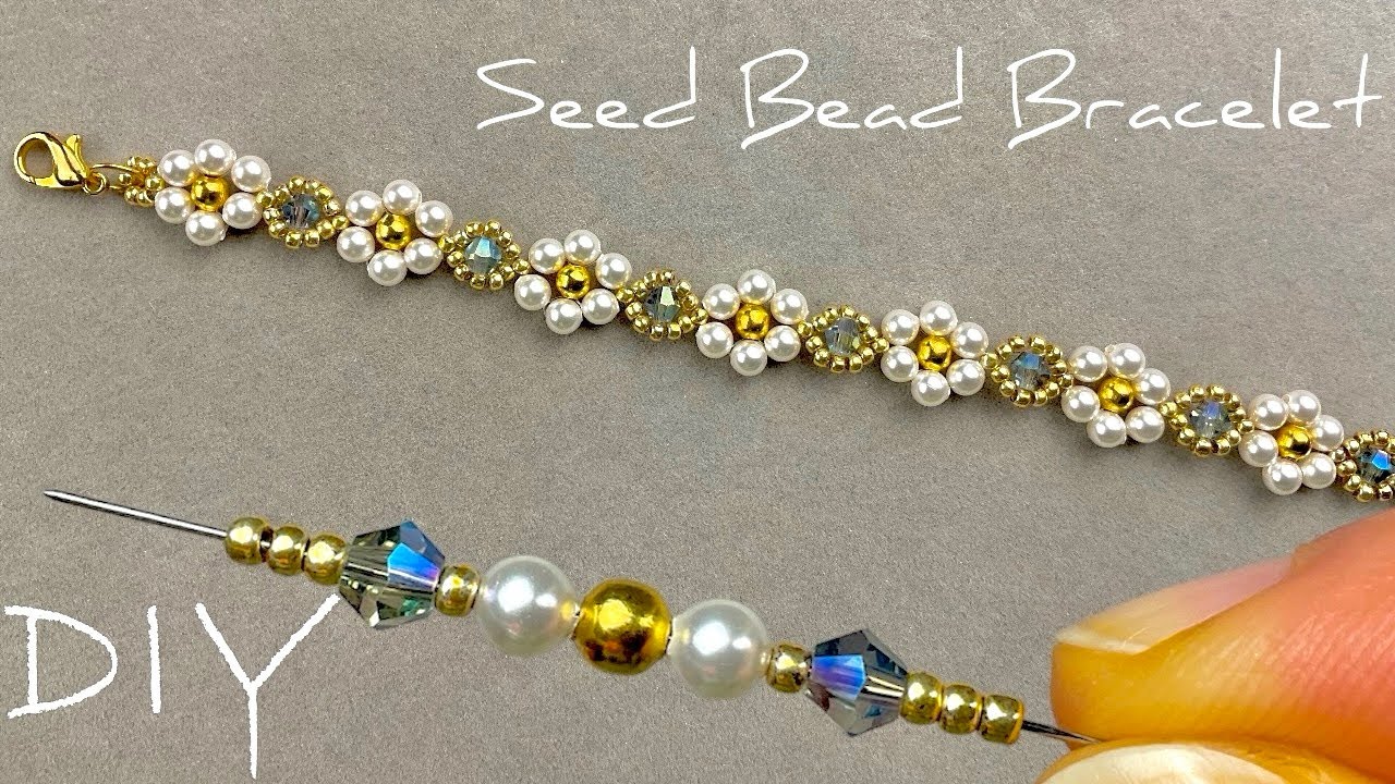 Beaded Flower Bracelet Tutorial: Beaded Bracelet Making | Beading ...