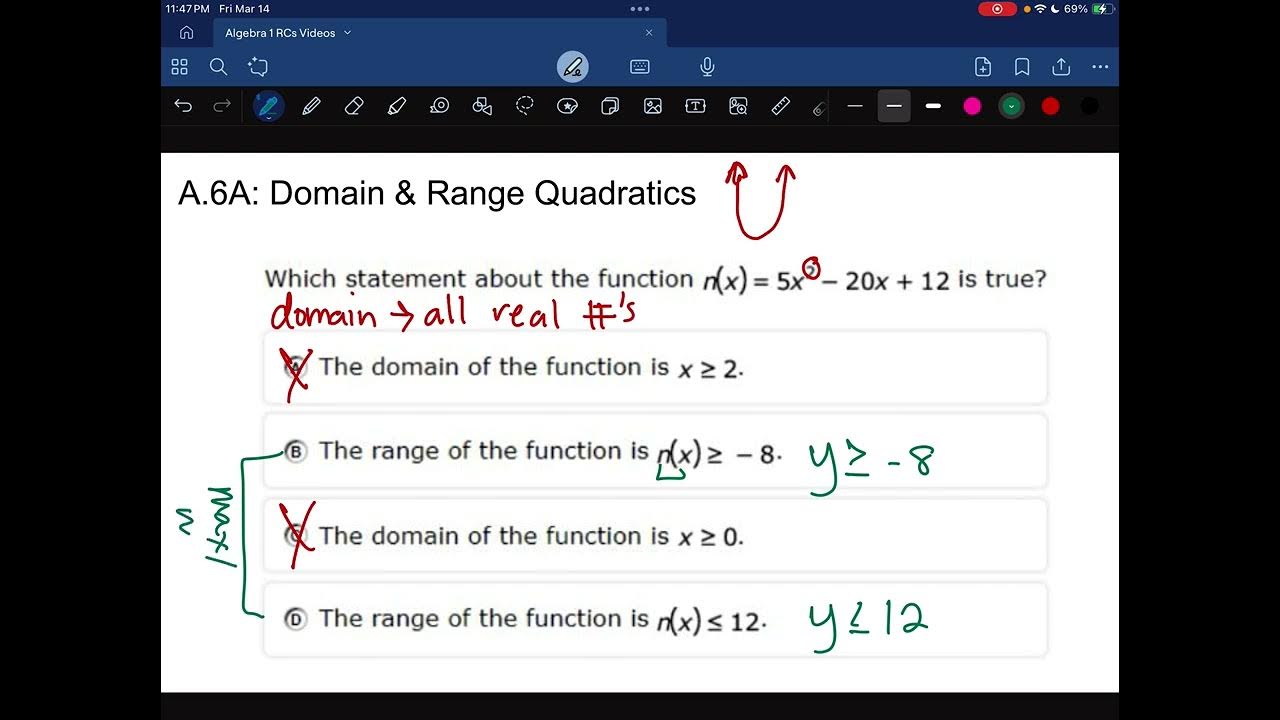 STAAR Boot Camp: Quadratic Functions Day 1 - YouTube