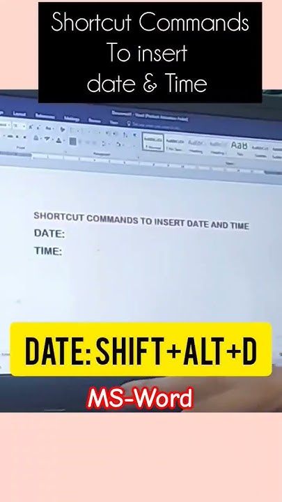Shortcut Commands to insert Date and Time in Microsoft Word #shorts #shortcuts ...